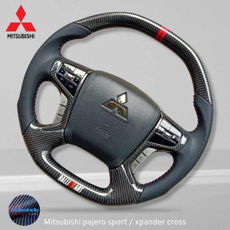 Jual setir stir steering wheel mitsubishi pajero full option carbon ...