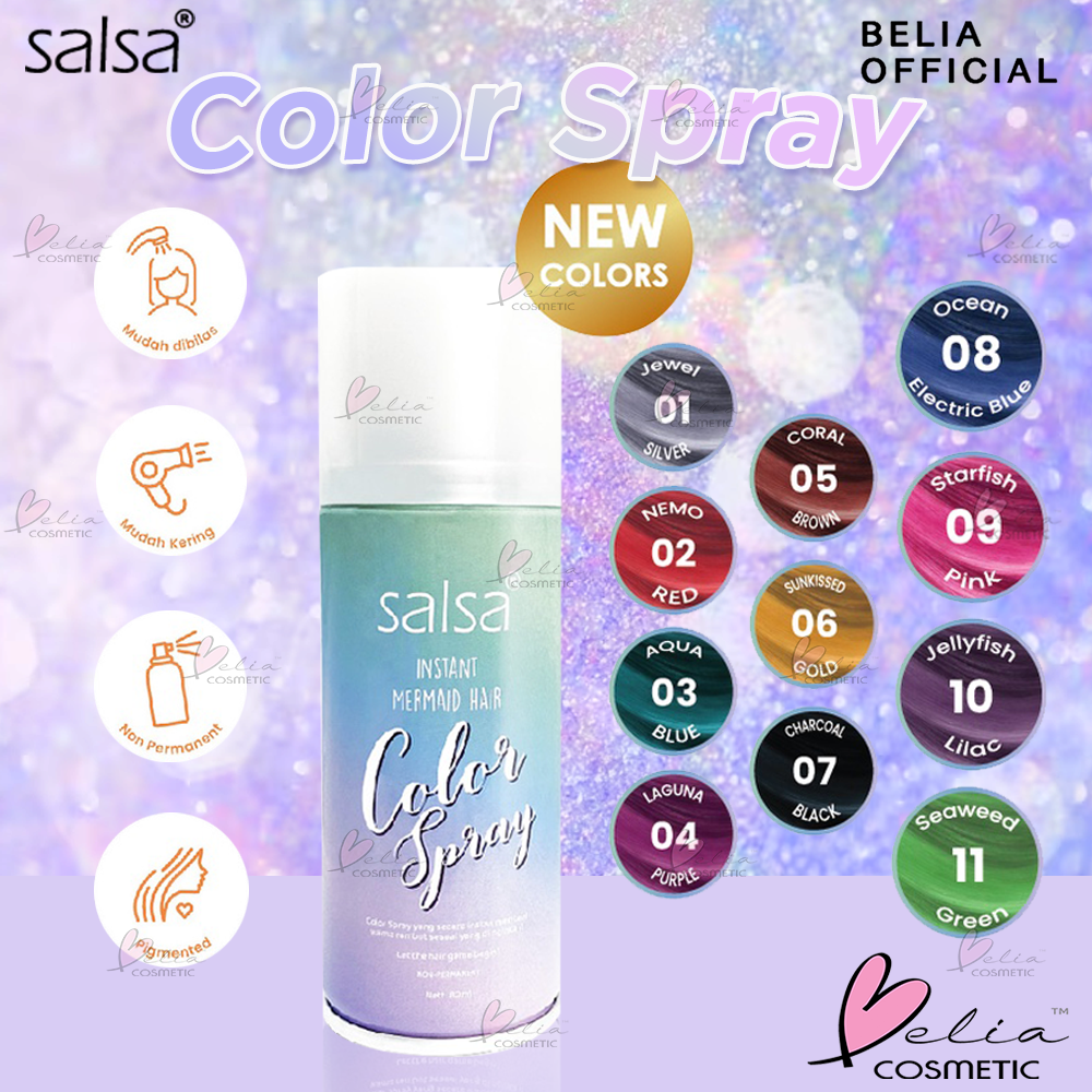 Jual BELIA Salsa Instant Mermaid Hair Color Spray 80ml ️BPOM cat rambut ...
