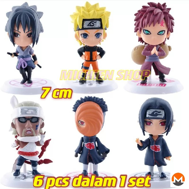 Jual Naruto Chibi series Figure Set 6 Mainan Pajangan Miniatur Hiasan ...