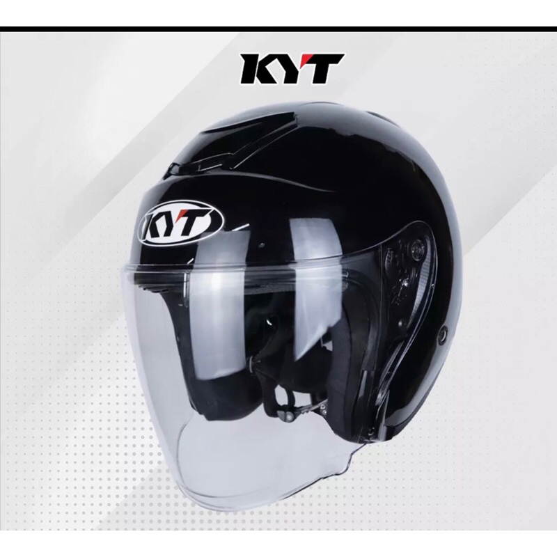 Jual Helm KYT Kyoto Solid Hitam Gloosy 100% original Half Face SNI ...