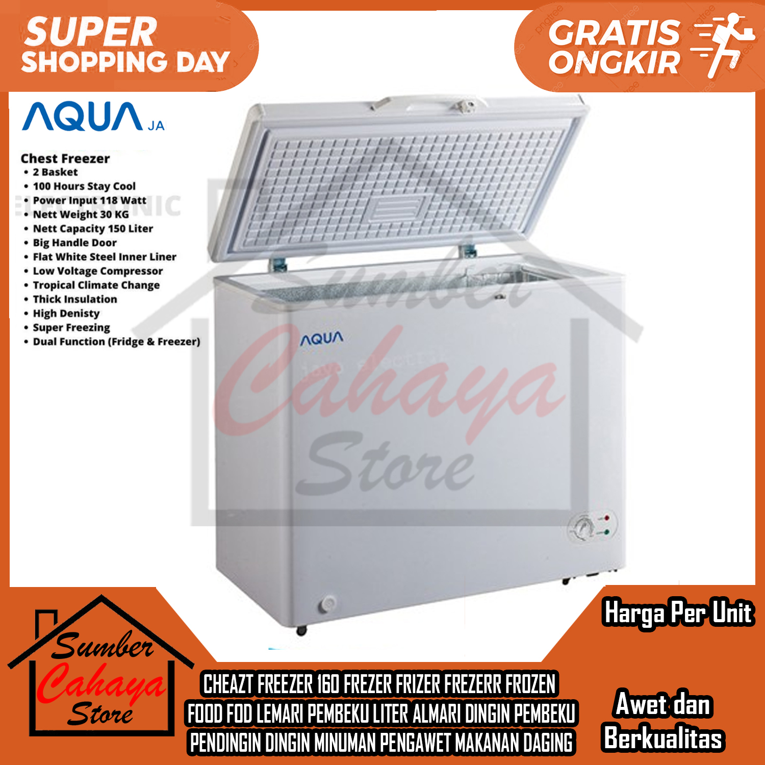 Jual [Instan] CHEAZT FREEZER 160 FREZER FRIZER FREZERR FROZEN FOOD FOD ...