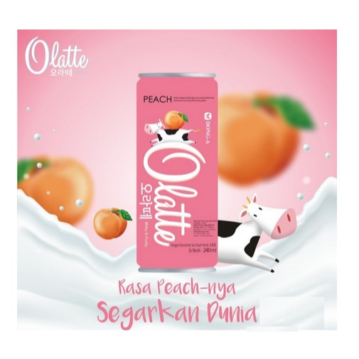Jual OLATTE JUICE PEACH Fruity Latte Minuman Rasa Susu Buah PEACH 240 ...