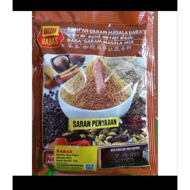 Jual BABA'S / REMPAH GARAM MASALA BABA'S / BABA GARAM MASALA 70g ...