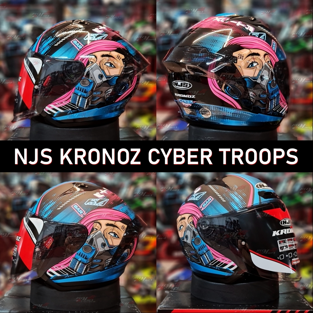 Jual NJS KRONOZ CYBERTROOPS V2 - Helm NJS Half Face Original | Shopee ...