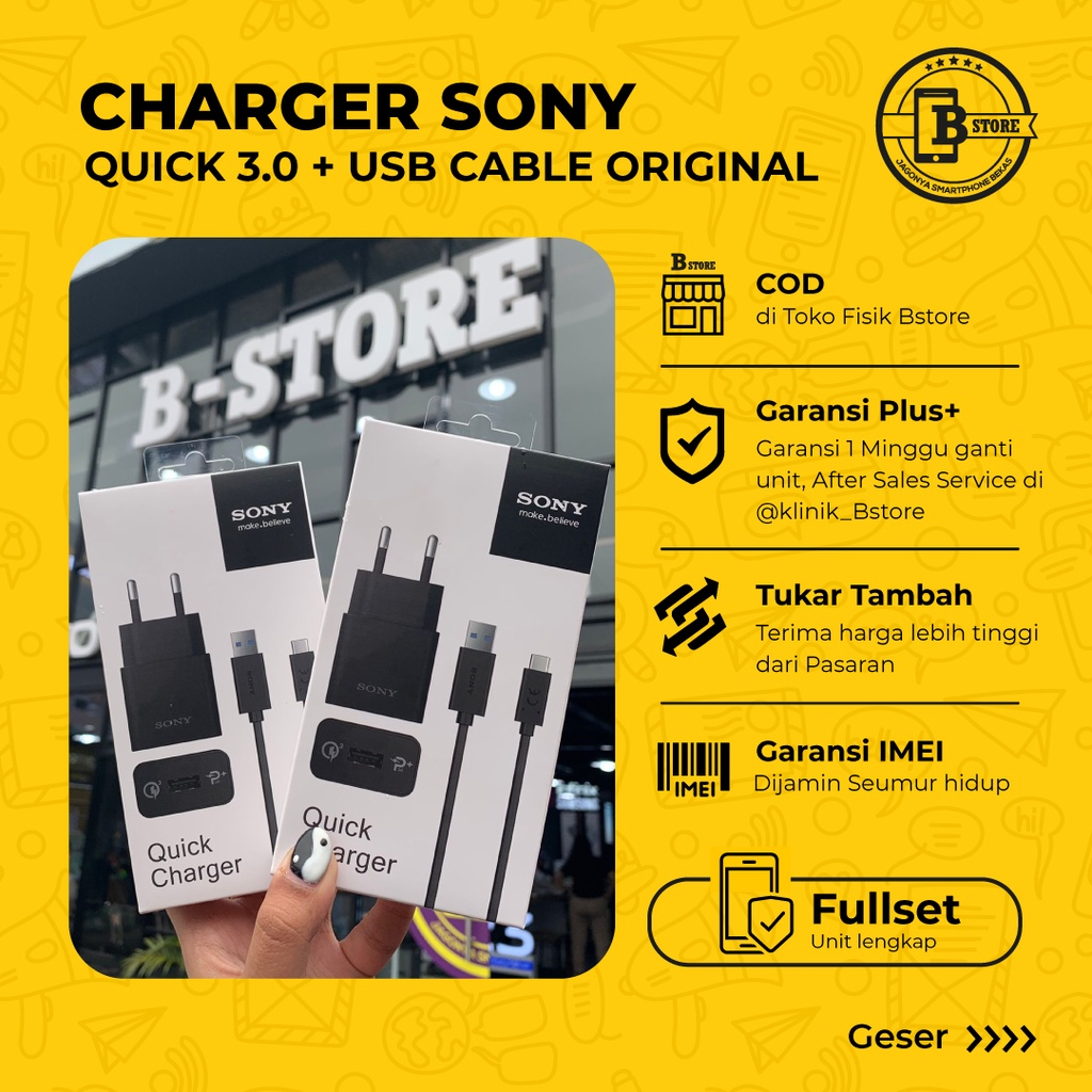 Jual Charger Sony Fast Charging 15 Watt QC 3.0 USB C - Jakarta | Shopee ...