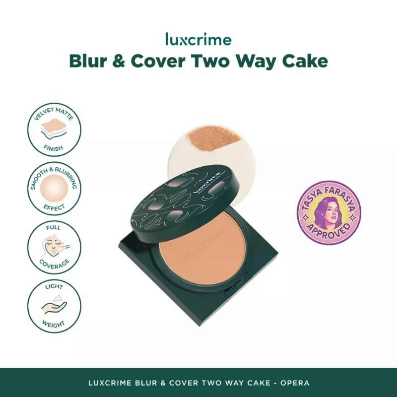 Jual LUXCRIME Blur & Cover Two Way Cake In Opera | Shopee Indonesia