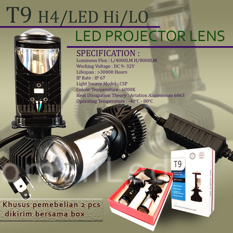 Jual 1 pcs Mini Projie H4 Led T9 Y6 Terang 36W | Shopee Indonesia