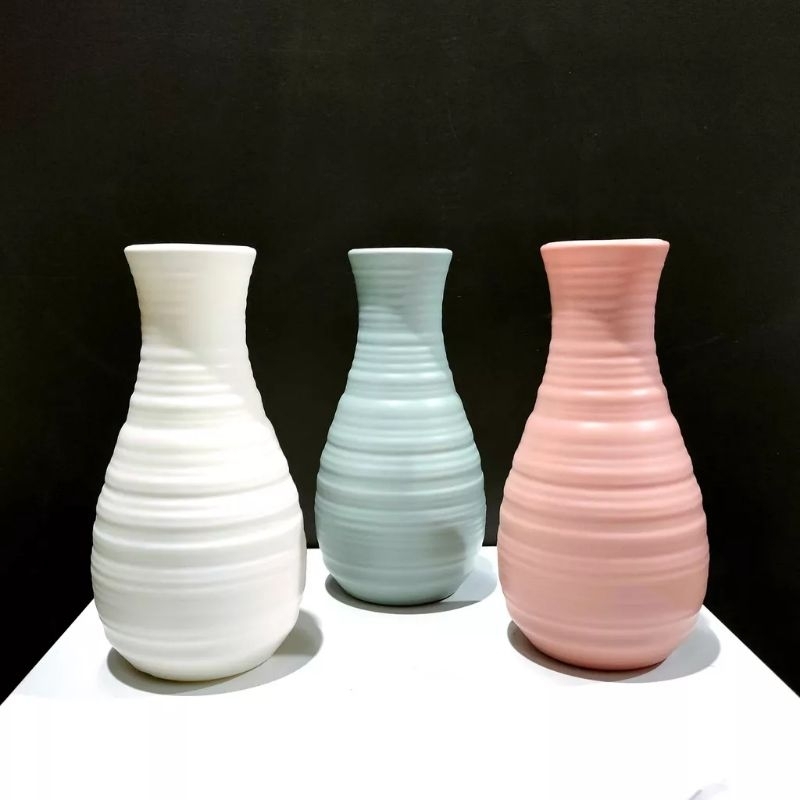 Jual Vas Bunga Nordic Texture Pot Guci Plastik Dekorasi Minimalis ...