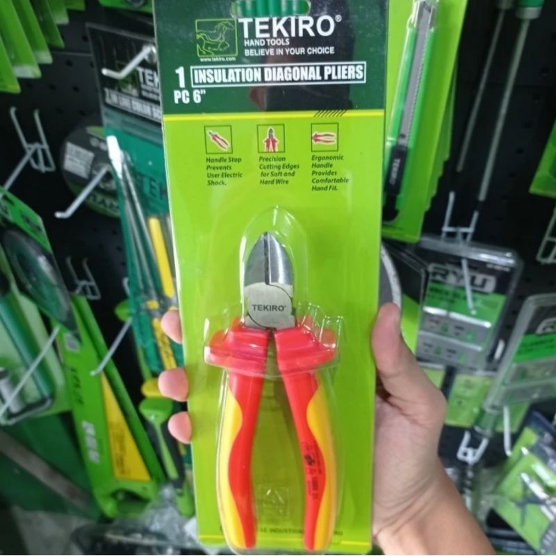 Jual TEKIRO EL-ID1495 tang potong listrik ukuran 6 inch | Shopee Indonesia