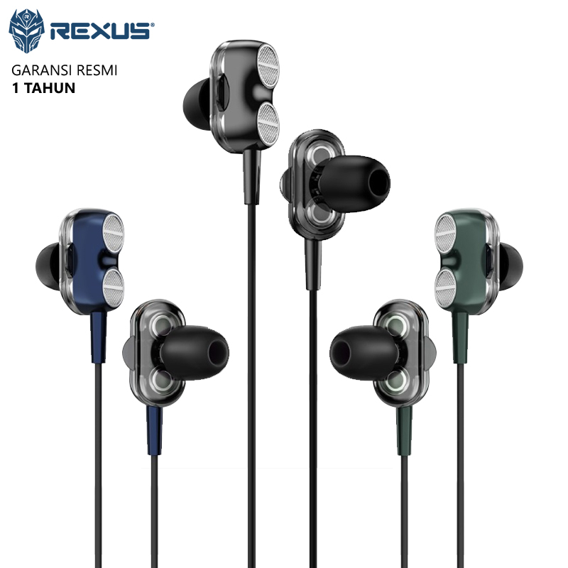 Jual Rexus EP4 Earphone Gaming Dual Driver With Mic | Shopee Indonesia