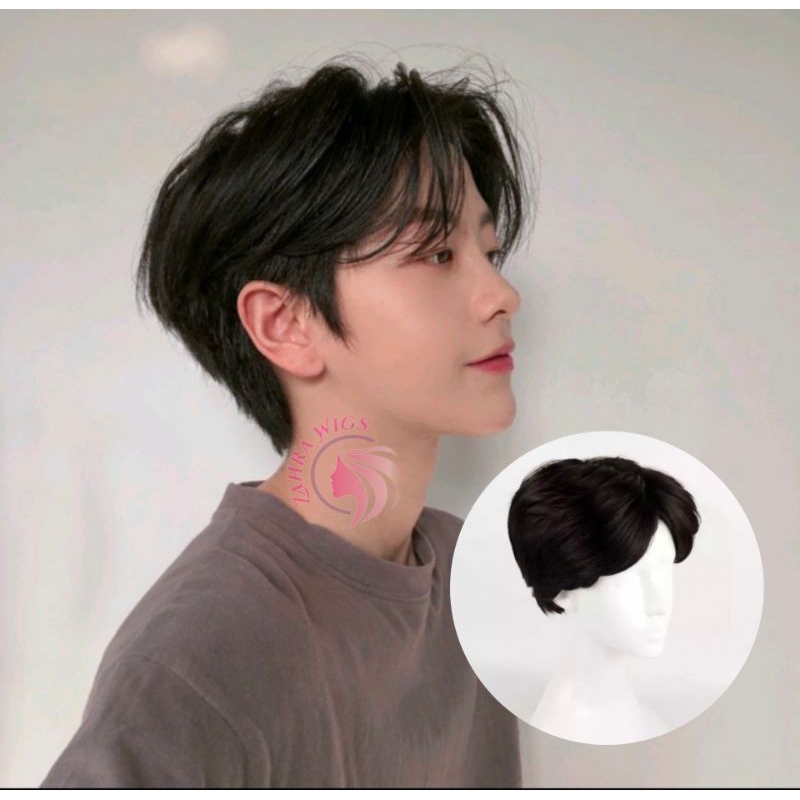 Jual Wig Rambut Palsu Cowok Pendek Lurus Warna Hitam Gaya Jepang ...