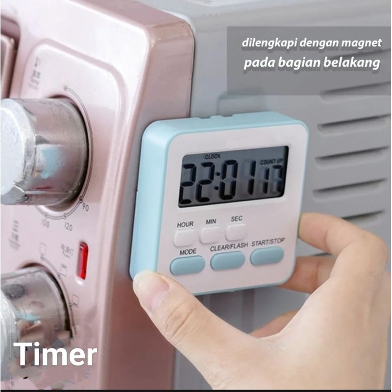 Jual Timer Dapur Digital LCD Alarm Cooking Kopi Kue Roti Kitchen Timer ...