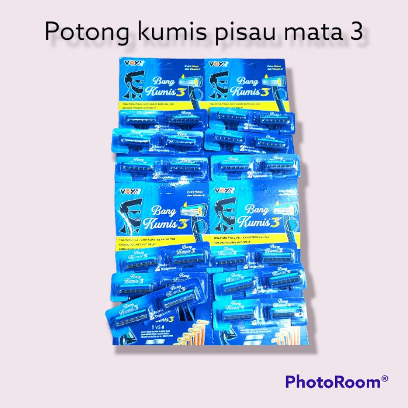 Jual Pisau Cukur Mata 3 Warna Biru Merek Voxy 1 Renteng (isi 24pcs ...