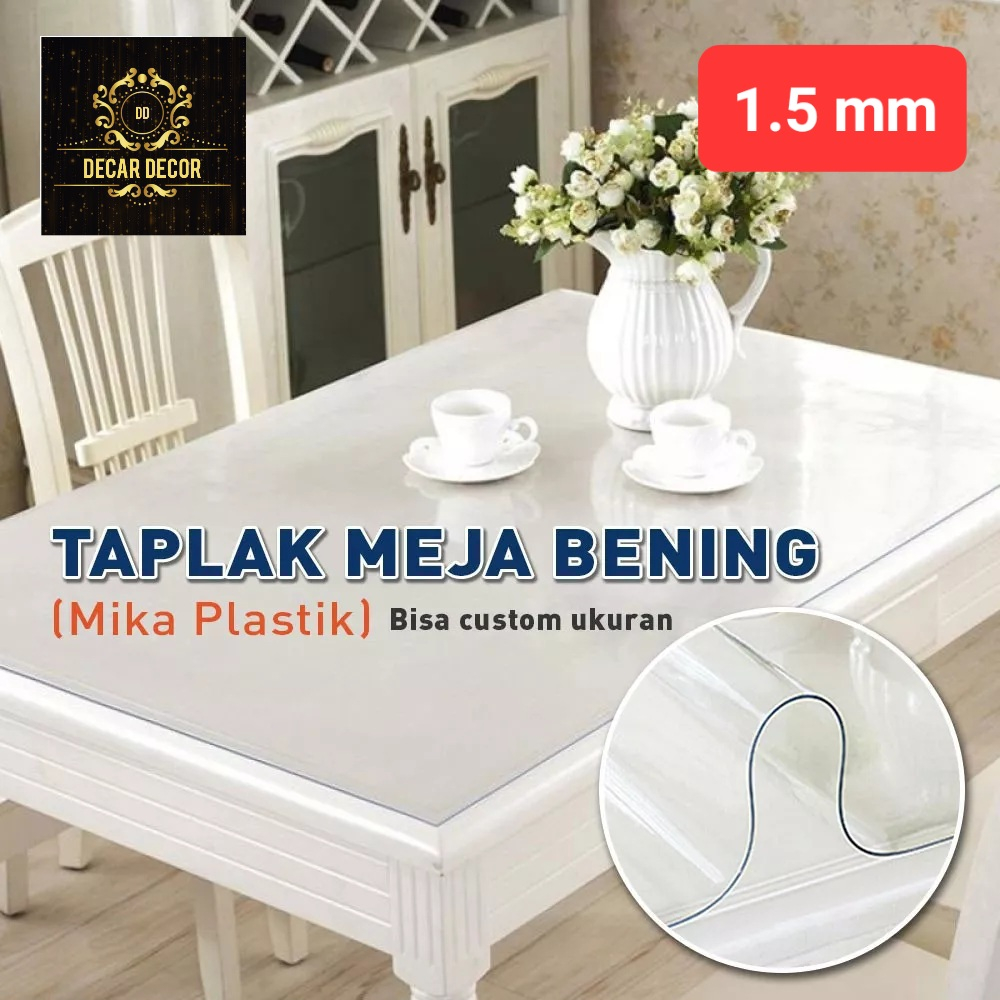 Jual Taplak Meja Mika Bening Transparan 1.5 mm | Shopee Indonesia