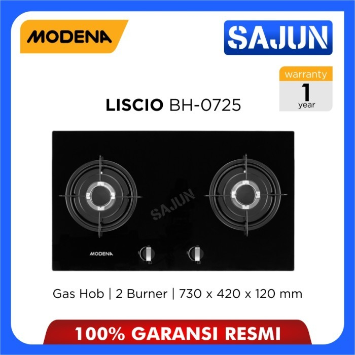 Jual Modena Built in Gas Hob BH 0725 Kompor Gas 2 Tungku LISCIO BH0725 ...
