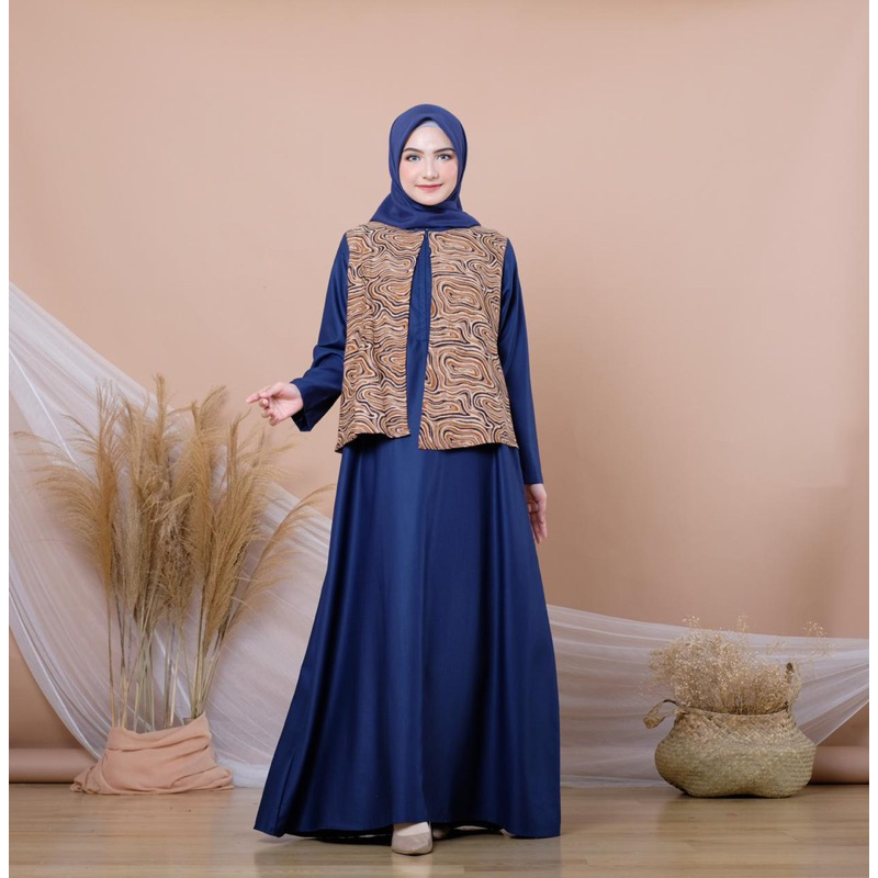 Jual gamis kombinasi batik RD 121 | Shopee Indonesia