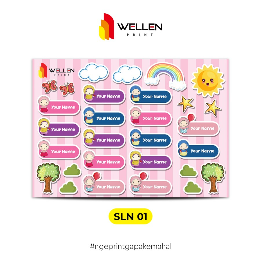 Jual Sticker Stiker Label Nama Anak Custom Nama Karakter | Shopee Indonesia