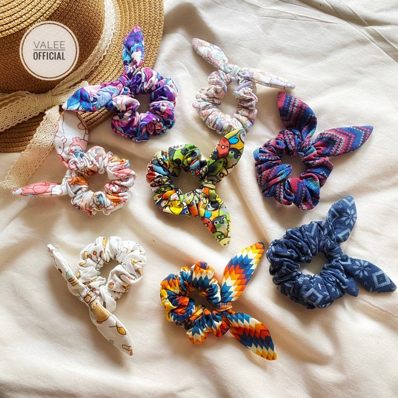 Jual Ikat Rambut Scrunchie Korea Perempuan Dewasa dan Anak Model Pita ...