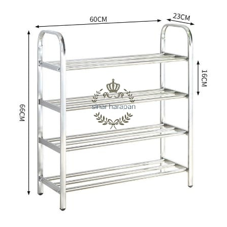 Jual Rak Sepatu tingkat/ rak sepatu stainelss/tempat sepatu sendal besi ...