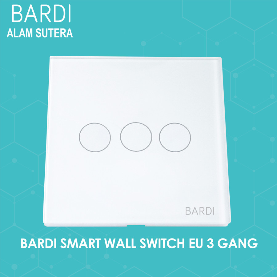 Jual BARDI Smart Light Wall Switch Touch WiFi - EU3 Gang White/Black ...