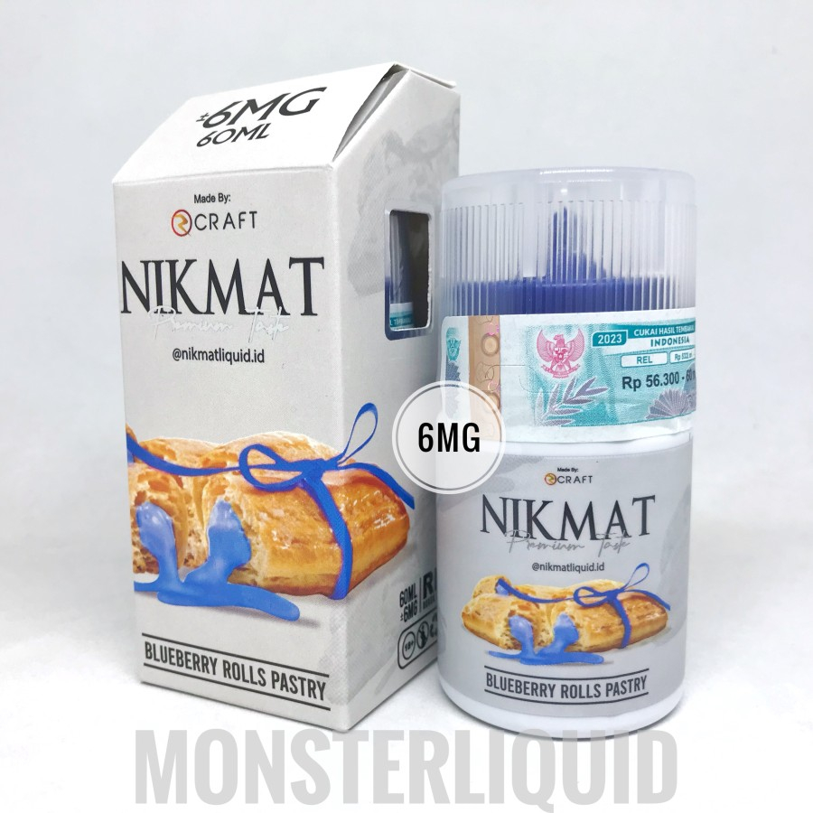 Jual NIKMAT V2 BLUEBERRY ROLLS PASTRY BY RCRAFT 6MG 60ML | Shopee Indonesia