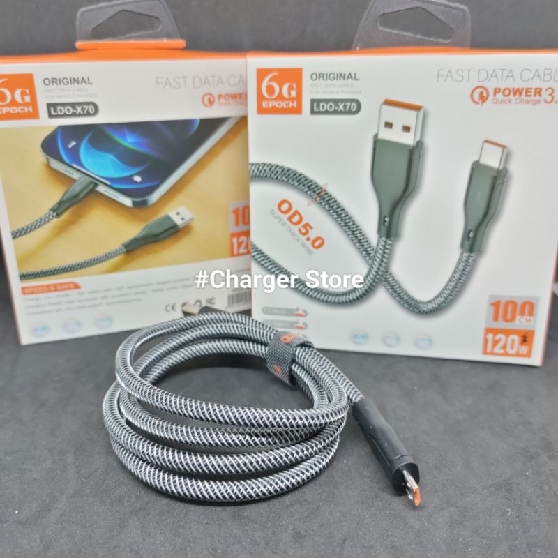 Jual Kabel Data 120W 6A Micro USB ORIGINAL Fast Charging Cable 100Cm ...