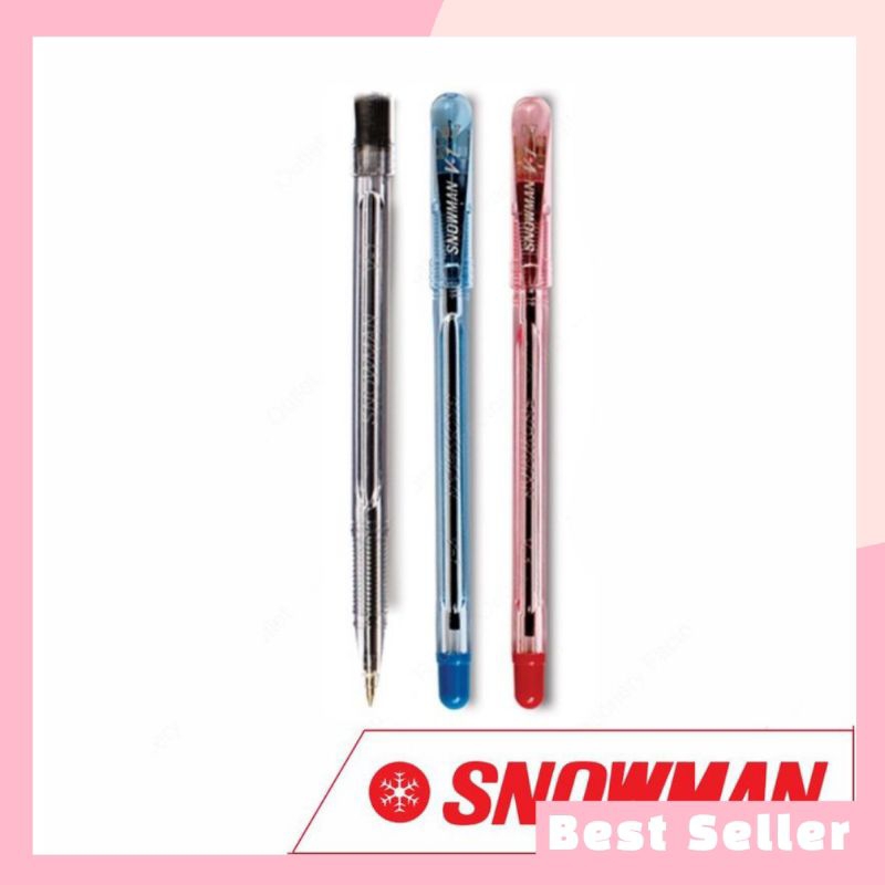 Jual Pulpen Ballpoint Pen Snowman V1 Semi Gel Pen 1 pack isi 12 pcs ...