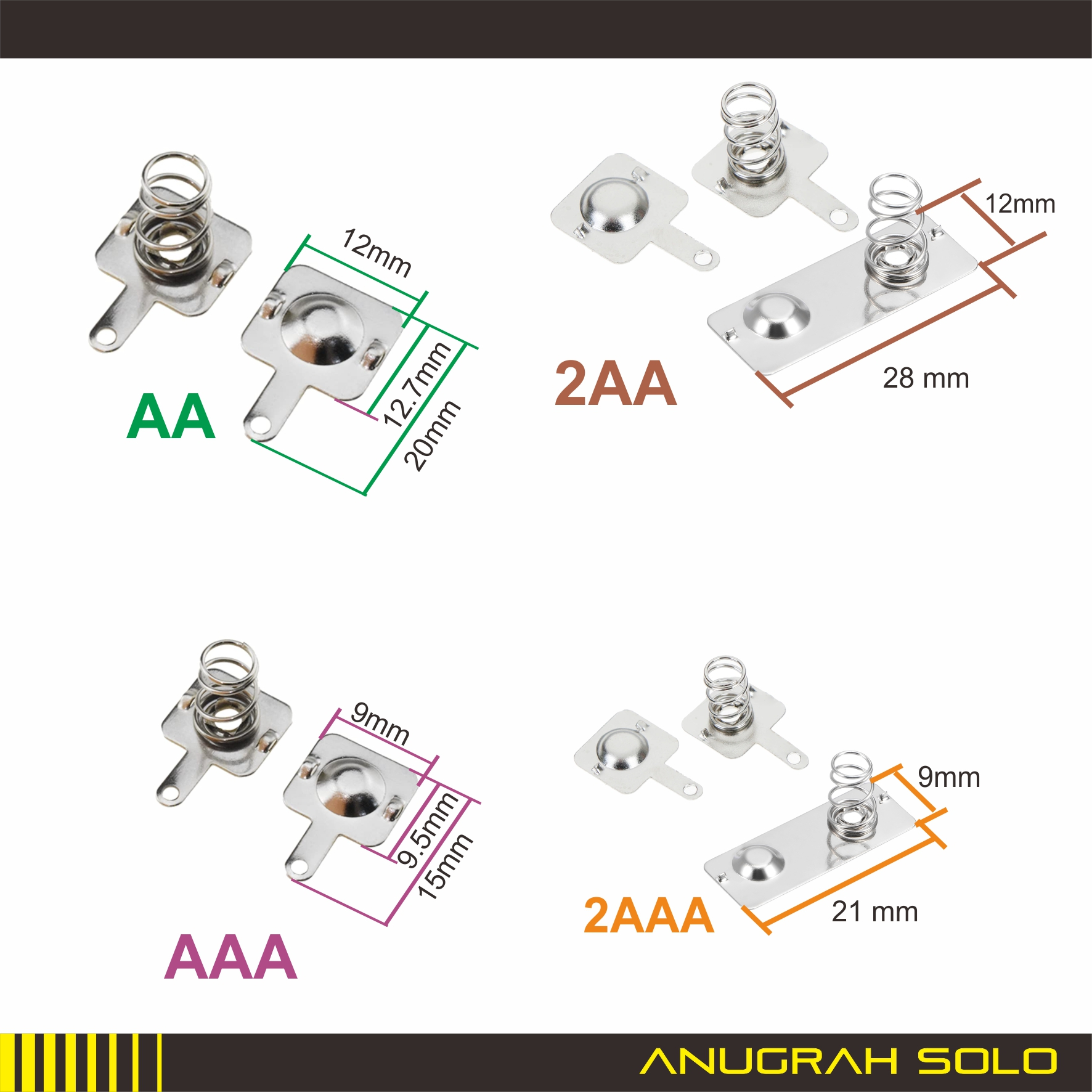 Jual PIN TERMINAL BATERAI AA AAA TERMINAL BATERE PCB | Shopee Indonesia