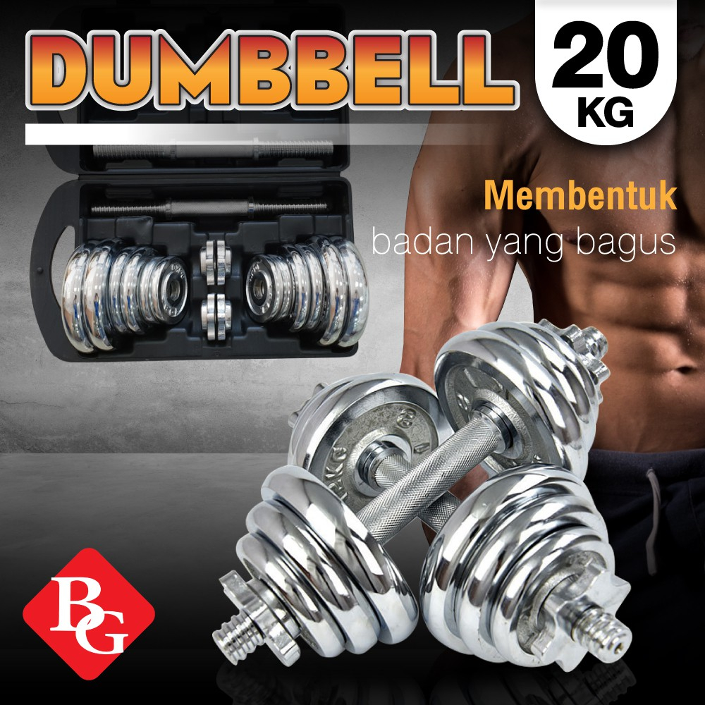 Jual Harga Termurah!!!! HTD SPORT Dumbbell Set 20 Kg PVC Alat Olahraga Beban Angkat Besi ...