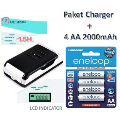Jual Paket Eneloop PRO + Charger AA / AAA for enelop Baterai | Shopee ...