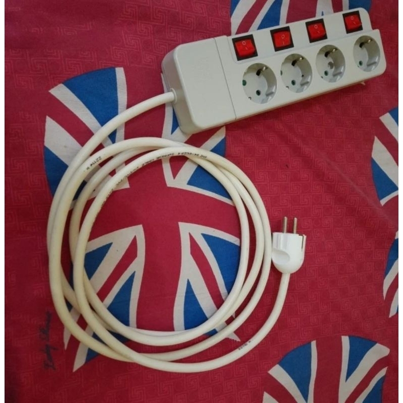 Jual stop kontak extension 4 lubang UTICON kabel 1 meter 2 meter 3 ...