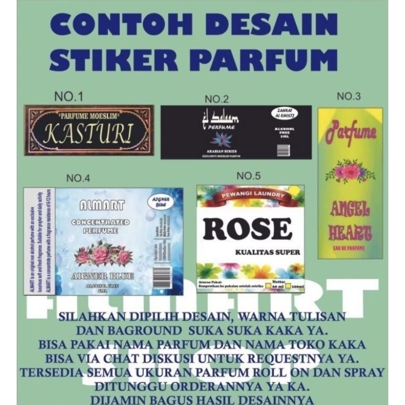 Jual stiker parfum spray dan roll on siap tempel bebas tulis nama ...