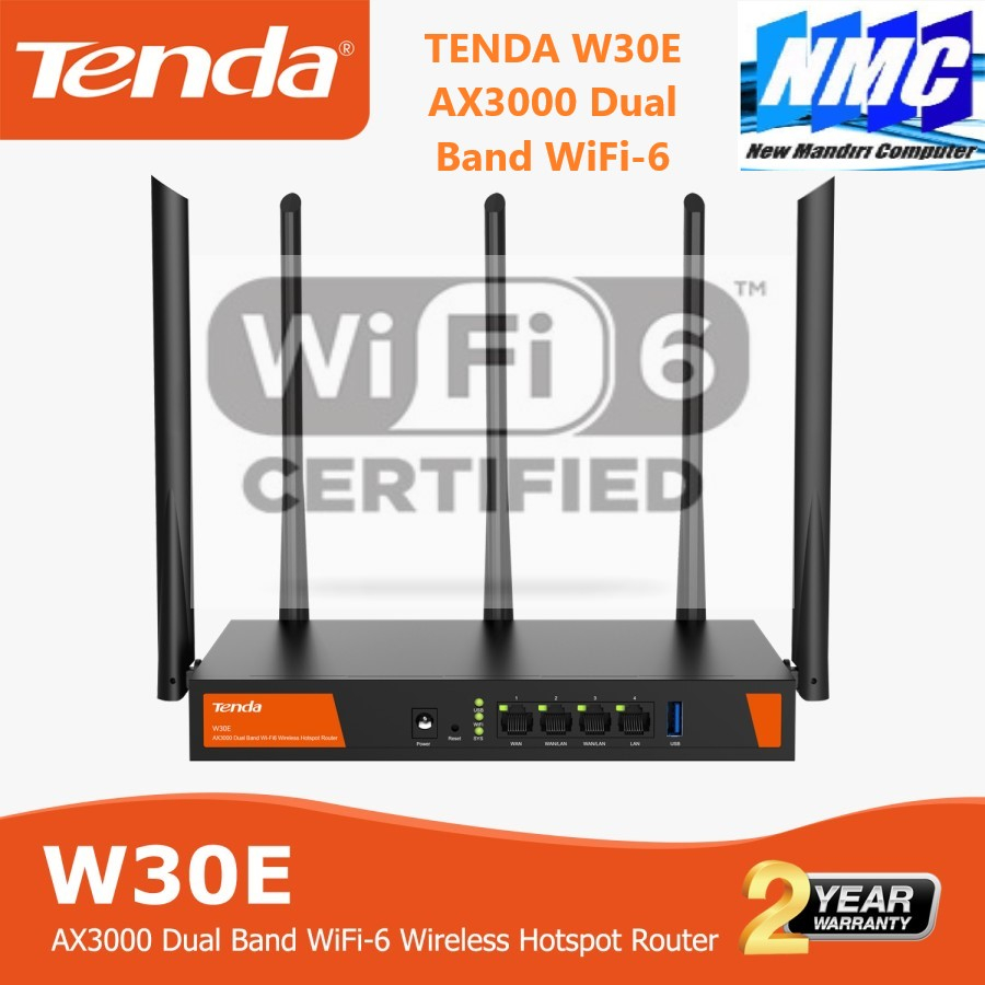 Jual Tenda W30E V2.0 AX3000 Dual Band WiFi-6 Wireless Hotspot Router ...