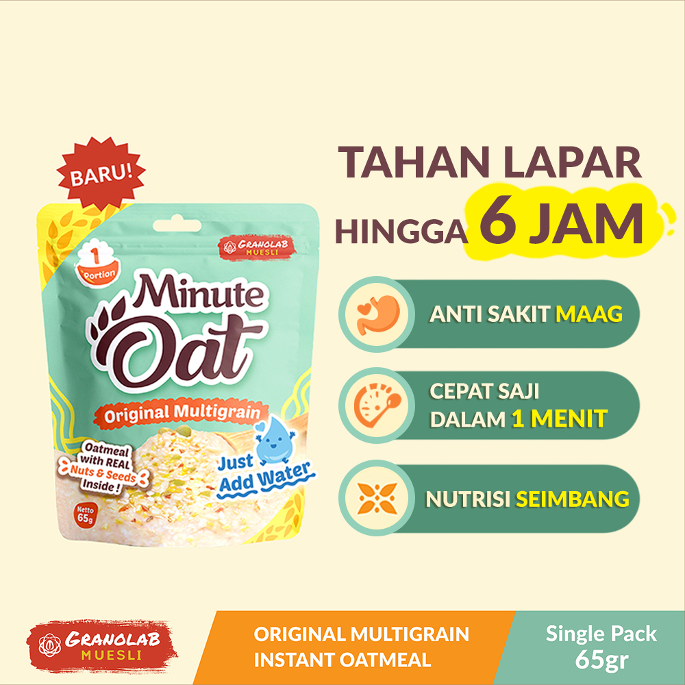 Jual MINUTE OAT Original Multigrain 65gr - Meal Replacement Instant ...