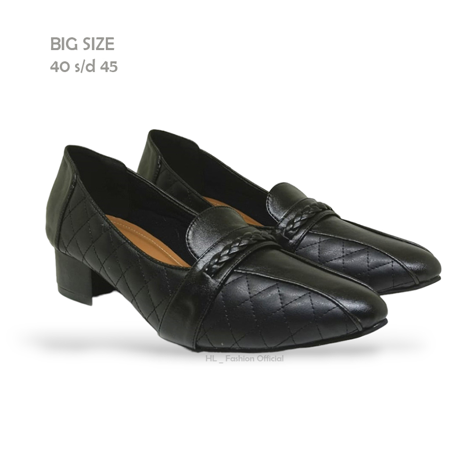Jual Pantofel Heels Kulit Wanita Jumbo Bigsize | 40-45 AN73 Hak 3 cm ...