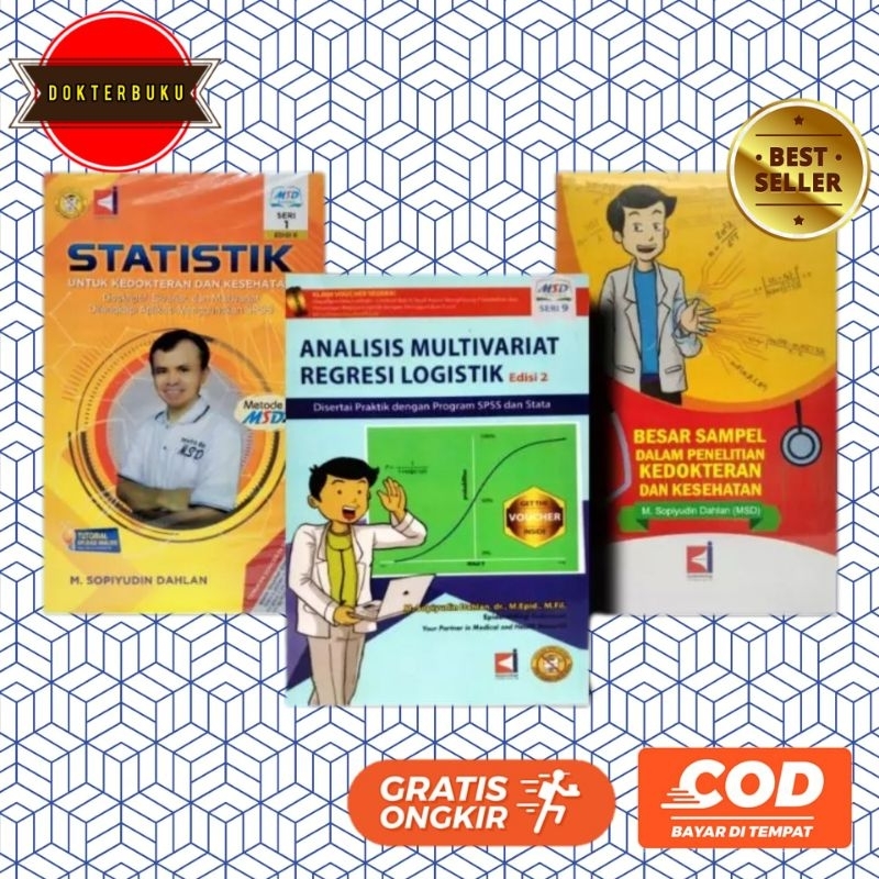 Jual paket 3 buku, besar sampel sopiyudin, statistik untuk kedokteran ...