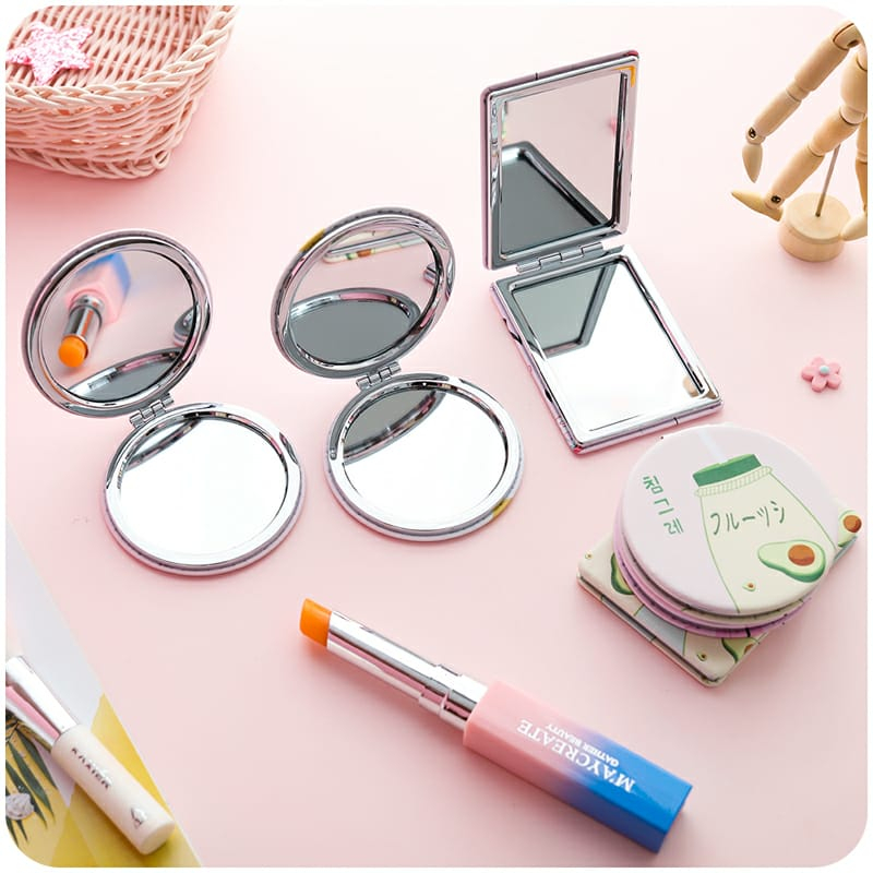 Jual CERMIN SAKU PORTABLE KACA RIAS MAKEUP LIPAT DOUBLE SLIDE LEATHER ...