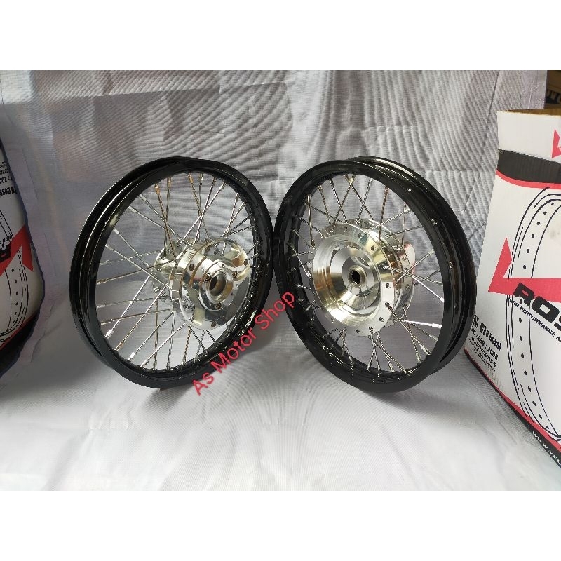 Jual VELG SET ROSSI HITAM GLOSSY DAN HITAM DOFF UKURAN 140 160 RING 14 ...