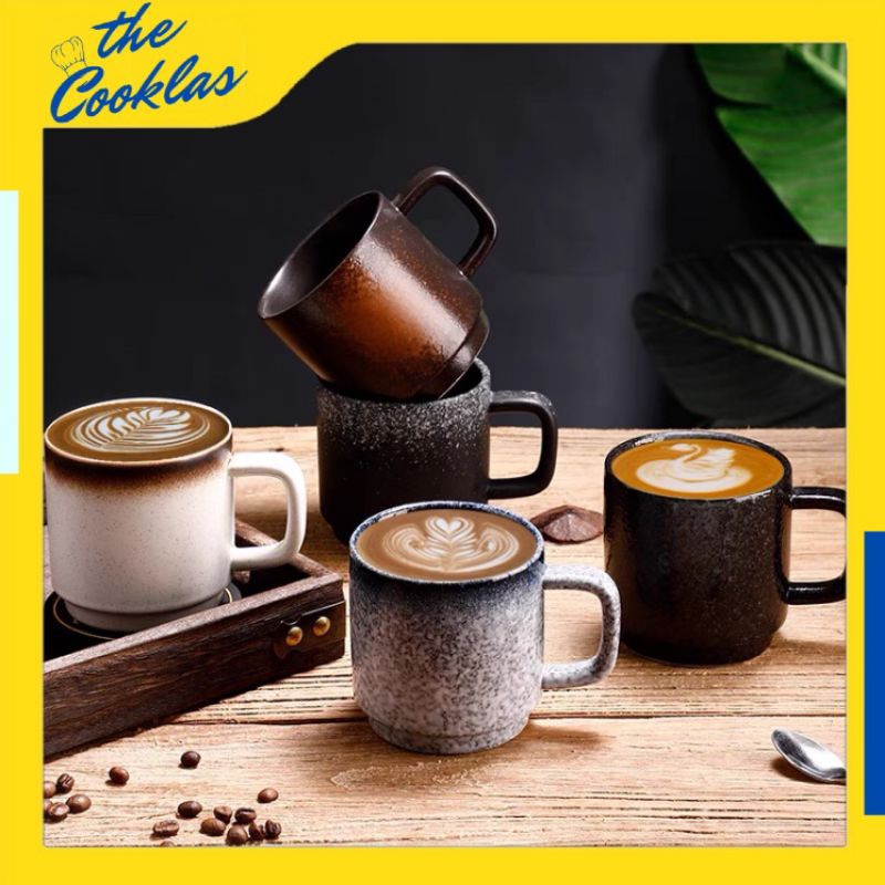 Jual Japanese Coffee Ceramic Cup w/ Handle | Gelas Keramik Kopi Ocha ...