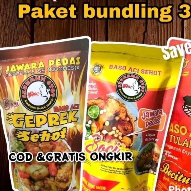 Jual PAKET BUNDLING 3 Bks Baso Aci Sehot Jawara, Tulang RANGU & Geprek Pedas (3 varian) | Shopee ...