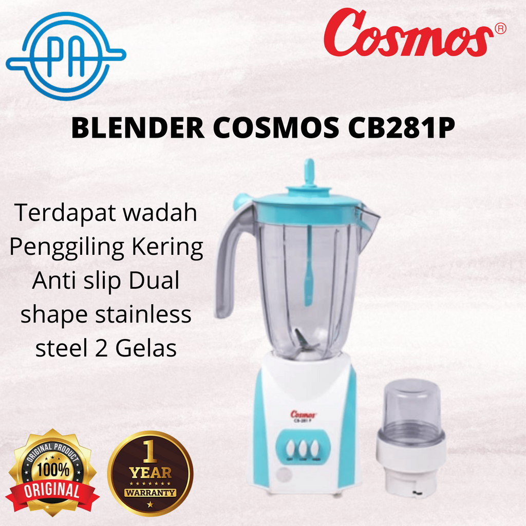 Jual BLENDER COSMOS CB281P /Blender 2 In 1 Cosmos CB 281 P PLASTIK ...