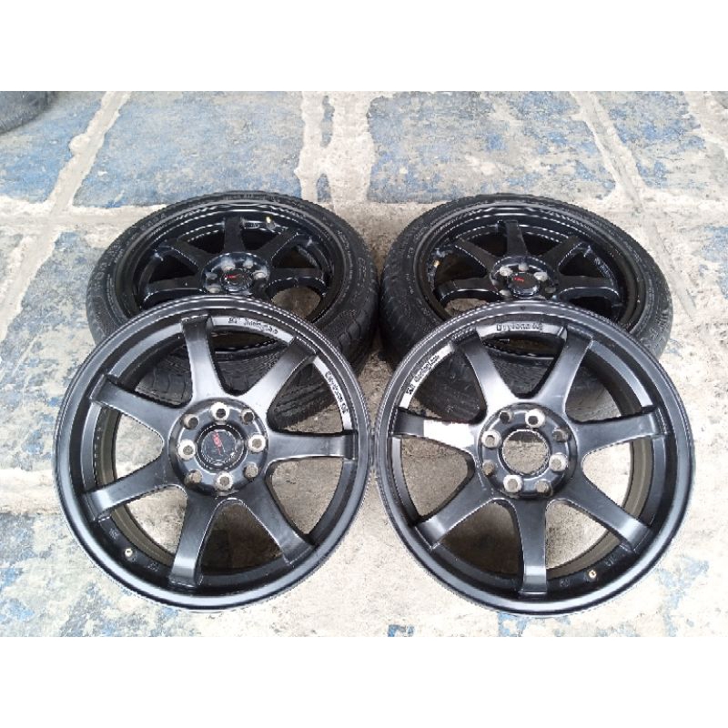 Jual velg seken bekas gtr sport ring 16x7 pcd 4x100/114 + ban forceum ...