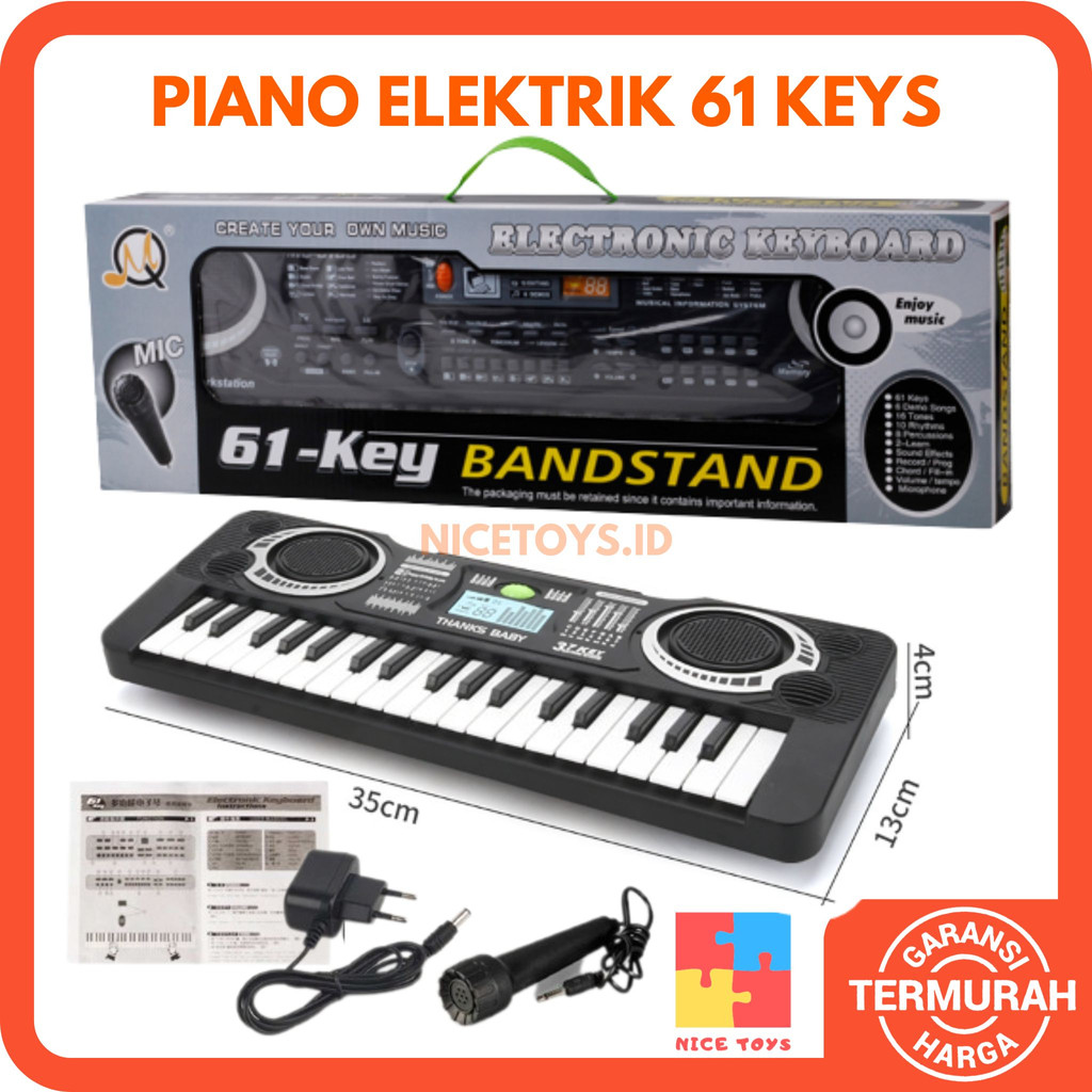 Jual Piano Elektrik 61 Keys Mainan Piano Keyboard Anak 61 Keys Piano ...