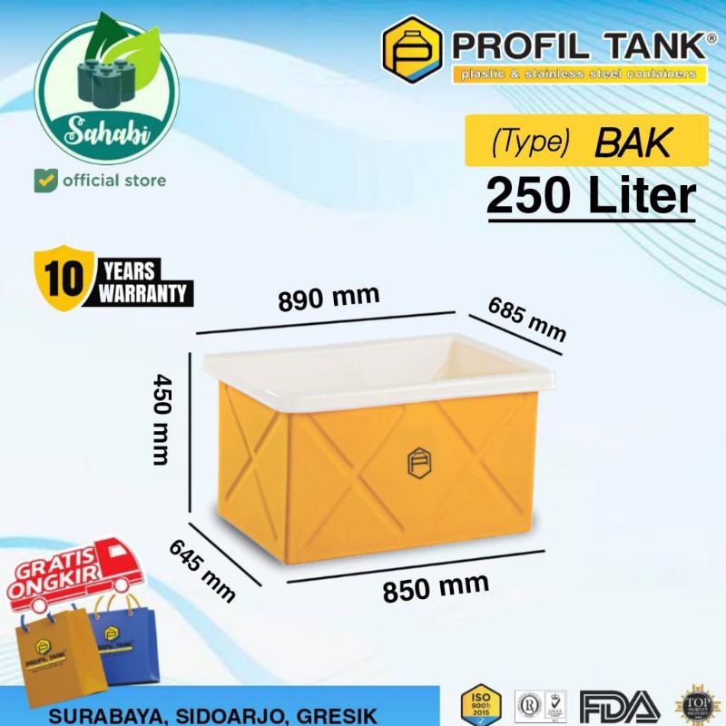 Jual Tandon Air Tangki Air Toren Air BAK TERBUKA Profil Tank 250 Liter ...