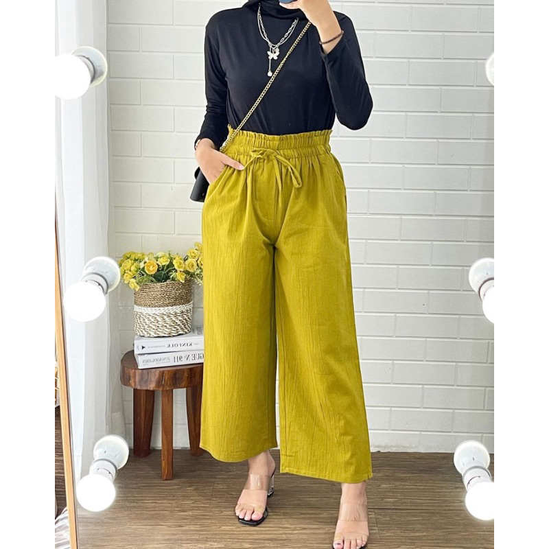 Jual Kiara Kulot Best Seller Standar Dan Jumbo Bahan Linen Kringel ...