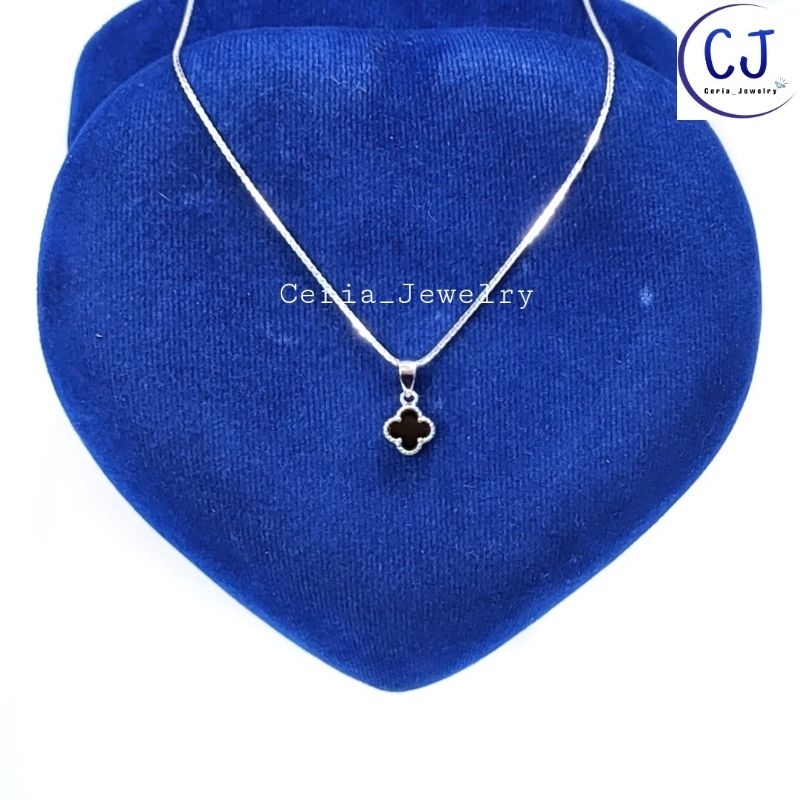 Jual Kalung Perak Asli Silver Wanita 925 Lapis Emas Putih Model Kalung ...