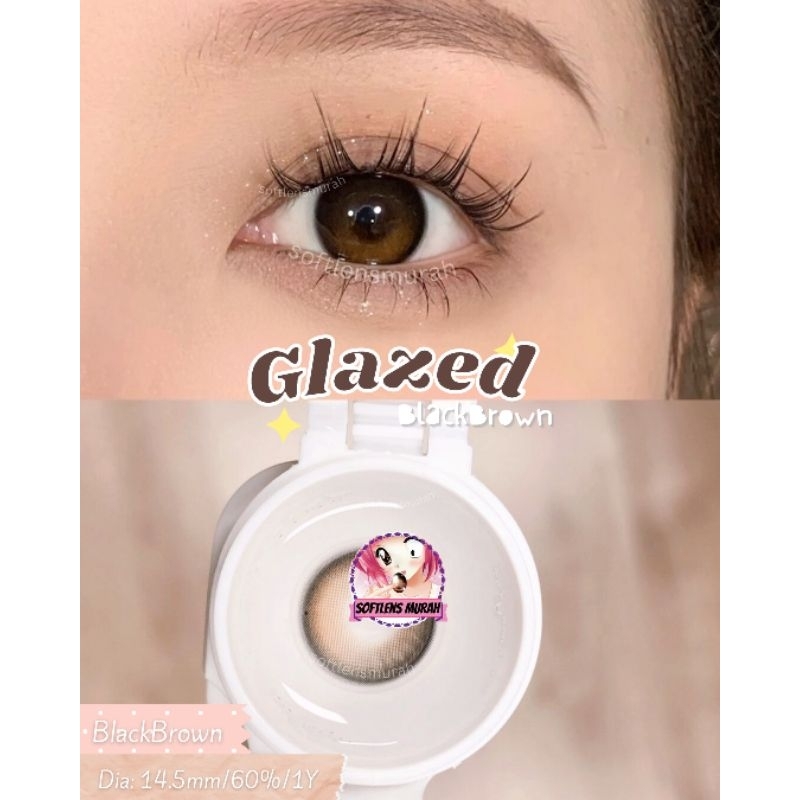 Jual Glazed Black Brown 14.5mm softlens korea original gradasi natural ...