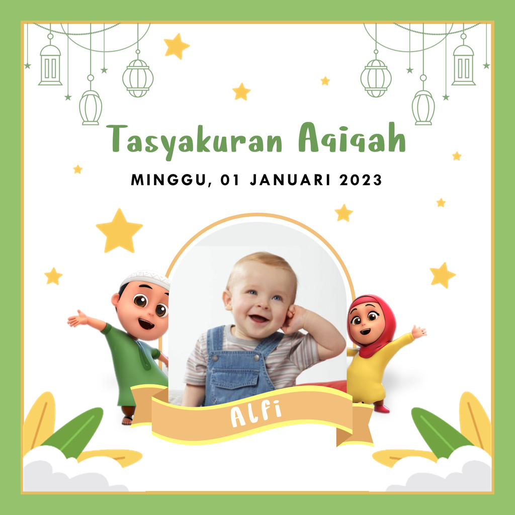 Jual Undangan Video Aqiqah AQ33 Tasmiyah VAQ Tema Nussa dan Rara Warna ...