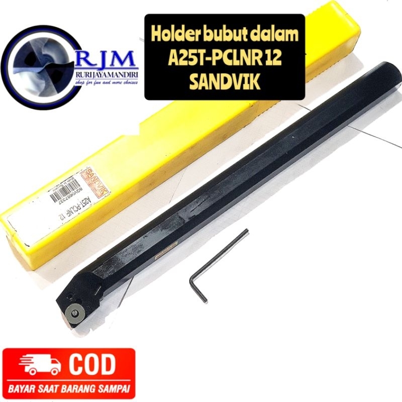 Jual Holder bubut dalam holder boring CNC A25T - PCLNR 12 SANDVIK for insert CNMG 12 bukan ccmt ...