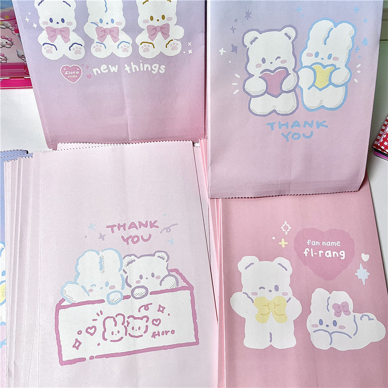 Jual 5pcs Cute Bear Fancy Paper Bag / Kantong Kertas Flat Lucu Online ...